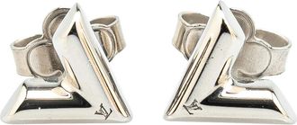 Louis Vuitton Ring - Silver Plated Essential V Stud Earrings - Gr. unisize - in Silber - f&uuml;r Damen