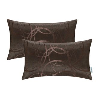 CaliTime Kissenbezüge für Dekokissen, 2 Stück, für Couch und Sofa, Heimdekoration, modern, glänzende und Stumpfe Kontraste, geometrische Formen, Polyester-Misc