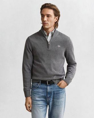 GANT Strickpullover CASUAL COTTON HALF ZIP