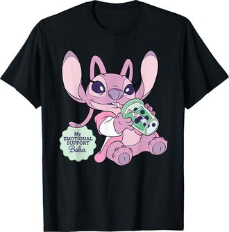 Disney Lilo & Stitch Angel My Emotional Support Boba Tea T-Shirt