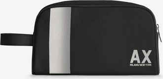 A|X Armani Exchange Mens Colo Block Ax Travel Dopp Kit Case Beauty, Nero