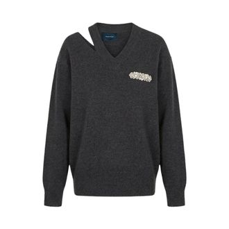 Simone Rocha Femme, Pulls, Gris, Taille: 40 FR V-neck Tricots