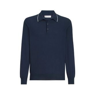 Brunello Cucinelli Polo en maille l&eacute;g&egrave;re - Homme - Tops - Bleu - Taille: 2XL