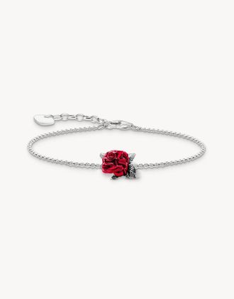 Thomas Sabo Roses Romance - Bracelet en argent massif 925 &agrave; d&eacute;tail rose-Argent&eacute;