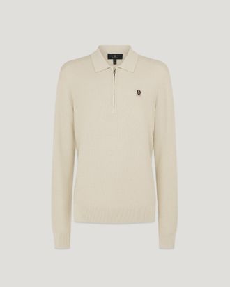 Belstaff Belstaff Polo En Maille Drift pour homme Mélange coton et soie Beige roche Taille 2XL