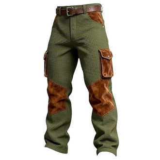 Generic Pantalon de jogging baggy pour homme, pantalon de surv&ecirc;tement en velours c&ocirc;tel&eacute; gaufr&eacute;, taille &eacute;lastique, pantalon de jogging vintage ample &agrave; jambes l