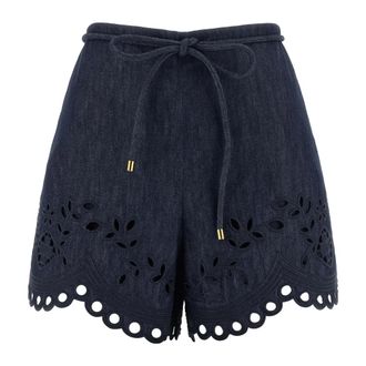 Zimmermann Mahon Baumwoll-Denim-Shorts - - Shorts - Damen - Blau - M