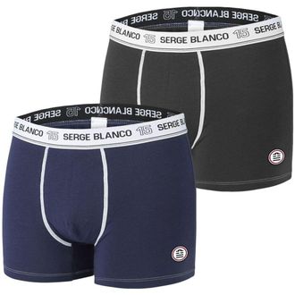 Serge Blanco Lot de 2 Boxers homme avec surpiq&ucirc;res Class