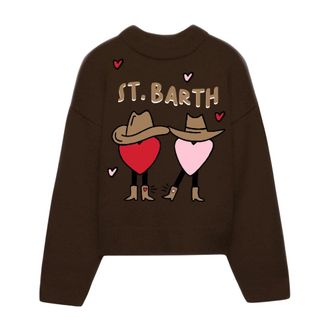 MC2 Saint Barth Pull col rond Danya - Femme - Pulls - Brun - Taille: 42 FR