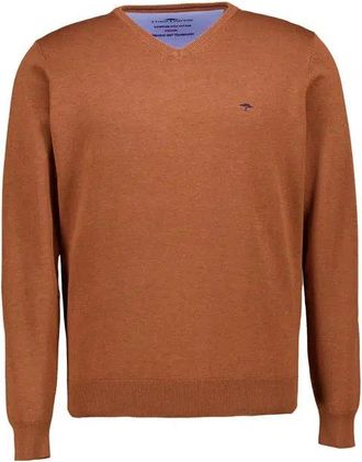 Fynch-Hatton Fynch-Hatton Herren Pullover braun Baumwolle unifarben