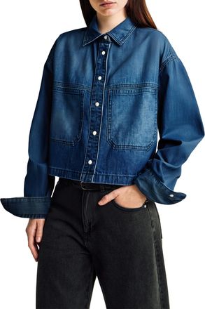 Benetton Damen Camicia 528sdq0c7 Hemd, blau, Medium