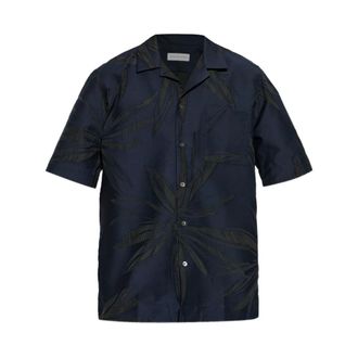 Dries Van Noten Homme, Chemises, Bleu, Taille: M Spikey Flower Applique Shirt