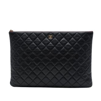 Chanel Pre-owned Quilted Caviar Leather Clutch - - Pre-owned - Damen - Schwarzk - ONE SIZE