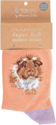 Wrendale Designs Wrendale - SOCKC012 - Kinder Socken Meerschweinchen, orange, Größe: 27-31, 1 Paar