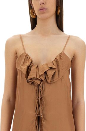 Dries Van Noten Ruffled Petticoat Dress - Beige