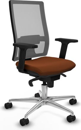 Piqueras y Crespo Computerstuhl mit 2D-Armlehnen, h&ouml;henverstellbare Lendenwirbelst&uuml;tze, ausgestattet mit 5 Positionen und eingespritztem Schaum. 65 mm Nylon-Rollen. Gra