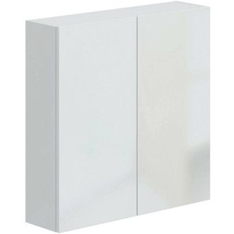 Dmora H&auml;ngeschrank Connell, Oberschrank, Wandschrank, Multifunktionaler Zusatzschrank, 60x16 h60 cm, Gl&auml;nzendes Wei&szlig; - Dmora