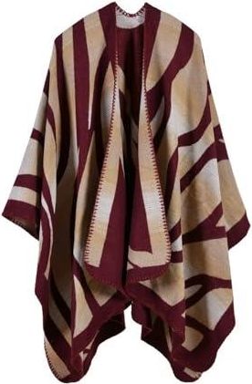 Generic Poncho Femme Hiver Chaud Chale Femme Hiver Chaud Cape Femme Effet enveloppant Ch&acirc;le Casual Ouvert Devant Tr&egrave;s Doux Pour Usage Quotidien