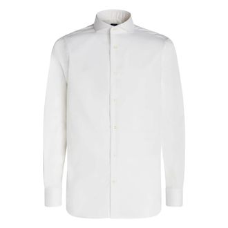 Boggi Milano Homme, Chemises, Blanc, Taille: 5XL Chemise en coton pinpoint coupe droite