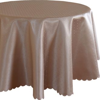 Matches 21 Tischdecke 160 x 220 cm oval für Küche & Esstisch in Hellbraun - Waschbares Landhaus Tischtuch