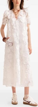 Gemy Maalouf floral midi dress - Wei&szlig;
