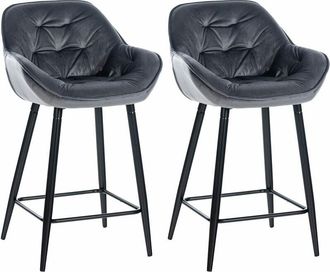 Clp 2er Set Barhocker Gibson dunkelgrau Samt