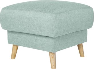 Mørteens home24 Polsterhocker 77 x 46 x 62cm Blau/Mintgrau Webstoff Luba: Mintgrau
