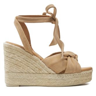 Maneb&igrave; Espadrilles Manebi Hamptons Wedge Espadrilles With Knot M 1.1 WS Beige
