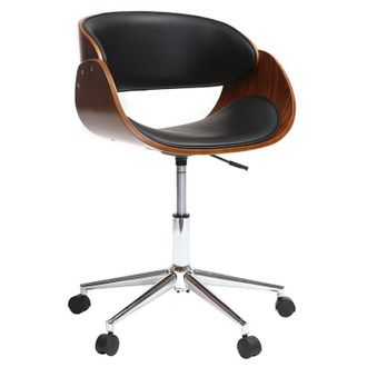 Miliboo Design-Stuhl auf Rollen Schwarz und Nussbaum bent