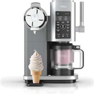 Ninja CREAMi Scoop & Swirl Eismaschine mit 2 Beh&auml;ltern, 13 Funktionen, f&uuml;r Eiscreme, Softeis, Gelato, Sorbet, Milchshakes und mehr, mit Mix-In-Funktion, Pla