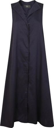 Yohji Yamamoto Knielanges Kleid - Dunkelblau