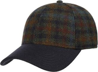 Stetson Haworth - Casquette de baseball en laine - Pour homme - Boucle en métal - Avec visière - Automne-hiver, Bleu foncé/marron, taille unique