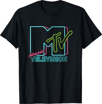 Giesswein Neon Glow Music Television Sign T-Shirt