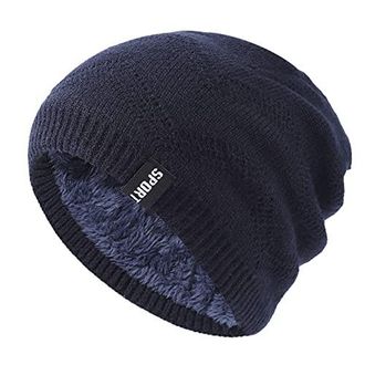 Generic Chapeaux dhiver en coton tricot&eacute; de couleur unie pour homme, chapeau chaud tricot&eacute; pour la course &agrave; pied, le sport, chapeau tricot&eacute; en coton pour homm
