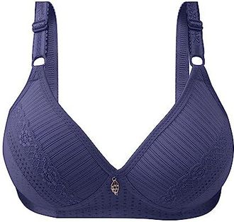 Generic Soutien-gorge pour femme sans anneau en acier - Sous-v&ecirc;tements fran&ccedil;ais sexy &agrave; dos ouvert - Bourgeon fin d&eacute;t&eacute; 2026, bleu marine, 70
