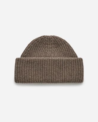 Arket Wollbeanie Mit Doppeltem Umschlag -Beige