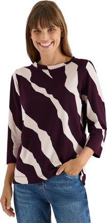 Cecil Gemustertes Shirt Eggplant red XXL