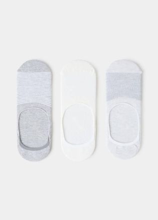 Mango Pack 3 paires de chaussettes invisibles gris chin&eacute; clair - Homme - 40-42 - MANGO MAN