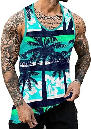 Generic D&eacute;bardeurs d&eacute;t&eacute; hawa&iuml;ens pour hommes - Basiques de vacances - Chemise ample sans manches 2025 - Pour la plage - Coupe ample - D&eacute;bardeurs athl&eacute;tiques t