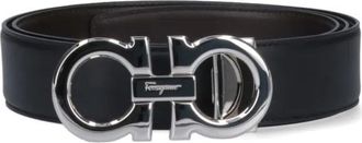 Ferragamo Gürtel - Gancini Reversible Belt Black - Gr. 100 - in Schwarz - für Damen