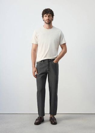 Mango Jean Sammy court coupe carotte gris - Homme - 38 - MANGO MAN