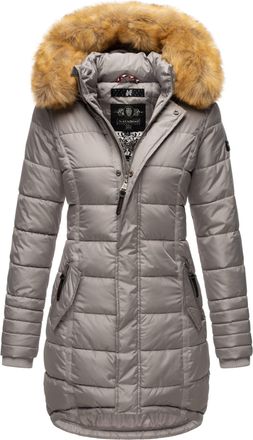 Navahoo Papaya Damen Winter Jacke Steppjacke Mantel Parka gesteppt warm B374 [B374-Papaya-Zink-Grau-Gr.M]