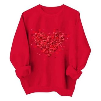 Generic Sweat-shirt pour femme - Manches longues - Automne - Hiver - Polaire - Sans capuche - Imprim&eacute; coeur - Polaire - Avec dictons - T-shirt de sport festif