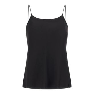 Herno Schwarzes Cr&ecirc;pe-Satin-Camisole - - Tops - Damen - Schwarzk - XL