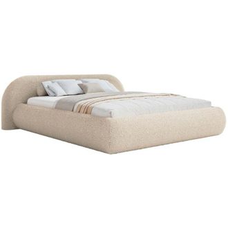 Selsey Selsey Shels Low - Polsterbett 140x200 mit Bettkasten, Boucl&eacute;, Hellbeige
