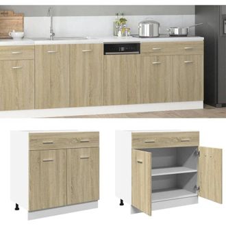 vidaXL Vidaxl - Armoire de plancher tiroir Ch&ecirc;ne sonoma 80x46x81,5 cm Agglom&eacute;r&eacute;