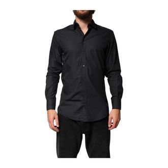 Dolce & Gabbana Homme, Chemises, Noir, Taille: S Cotton Long Sleeves Dress Formal Shirt
