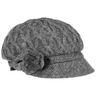 Lierys Casquette Carra Mohair Flower Femme - Made in Italy pour lhiver avec visi&egrave;re, visi&egrave;re Hiver Automne-Hiver - Taille Unique Gris