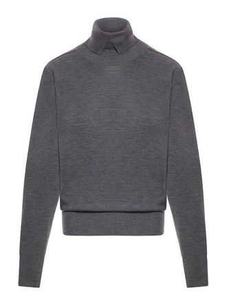 Burberry Pull Col Rond - Gris