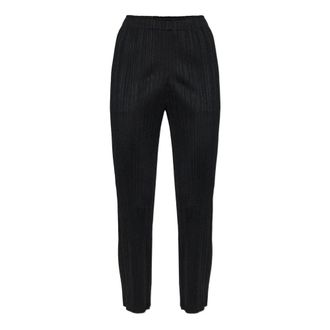 Issey Miyake Femme, Pantalons, Noir, Taille: 42 FR Pantalon &agrave; effet pliss&eacute;